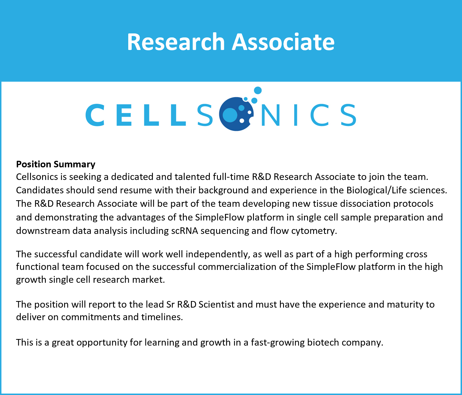 Careers | Cellsonics